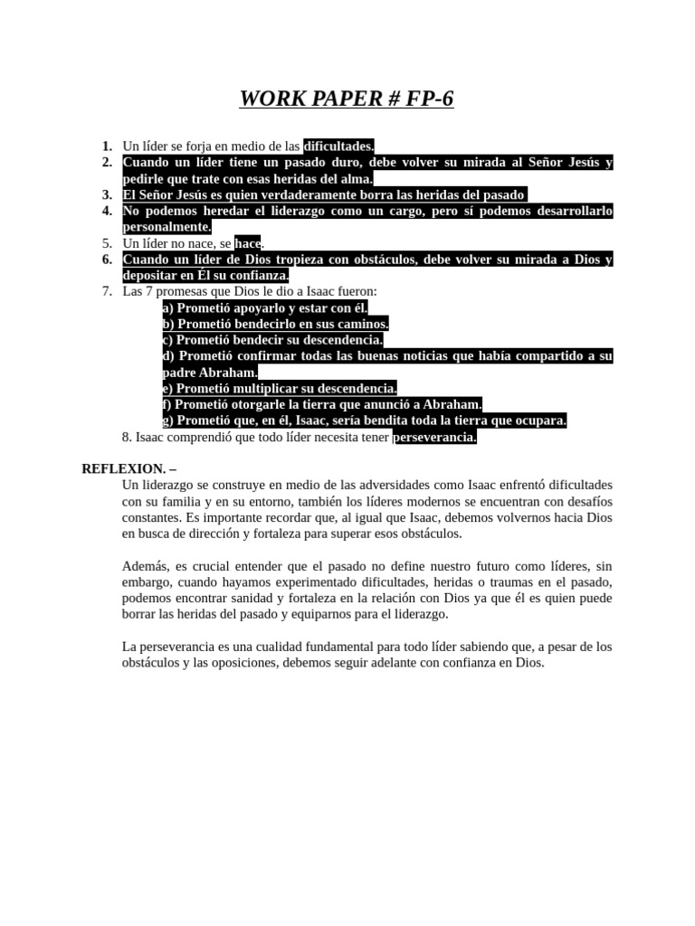 Work Paper | PDF | Crecimiento personal y profesional | Relaciones ...