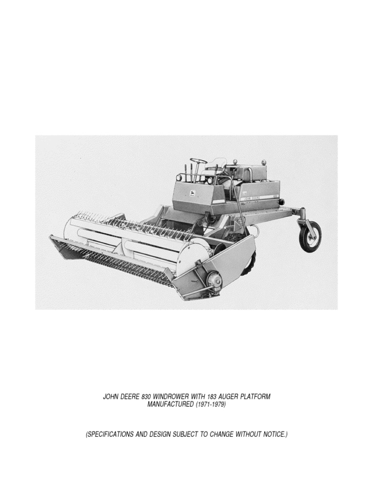 830 Self Propelled Windrower Introduction | PDF | Screw