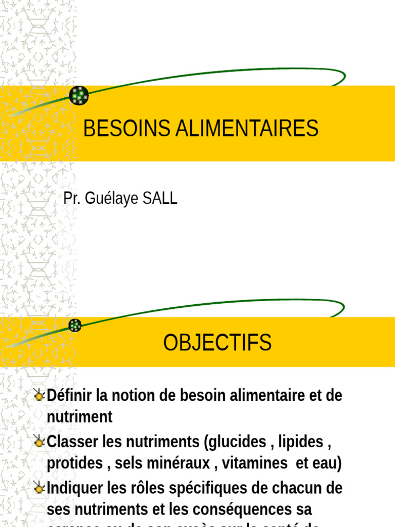 Besoins Alimentaires | PDF | Nutriments | Lipide