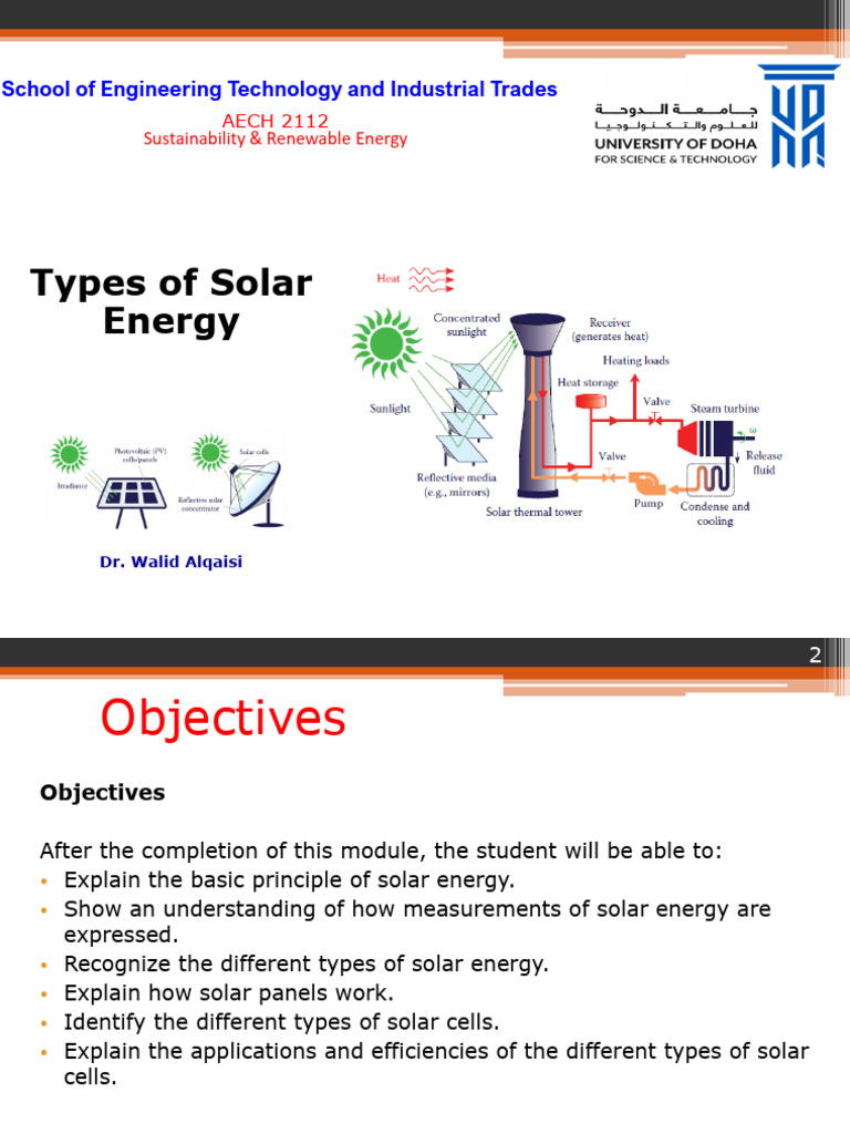 Types of Solar Energy Explained | PDF | Solar Energy | Solar Power