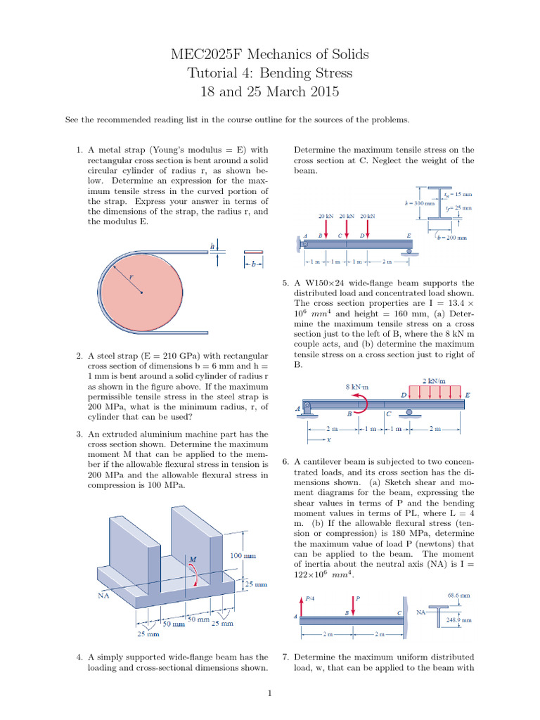 tut3 | PDF | Beam (Structure) | Bending