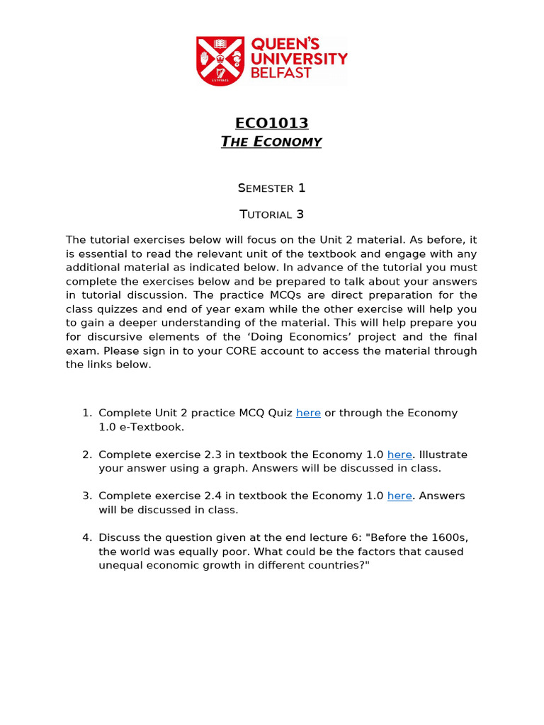 Economics Tutorial Prep Guide | PDF