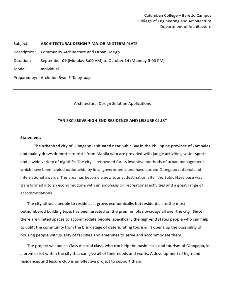 Ardes7 Major Midterm Plate (Design Brief) | PDF