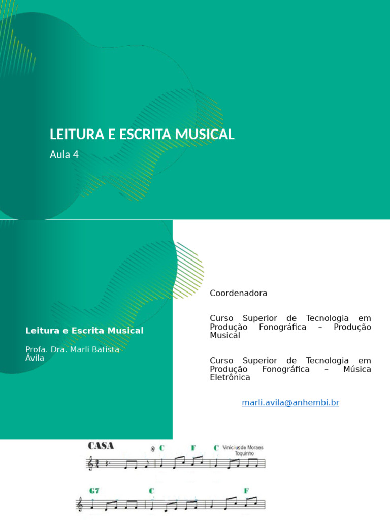 Leitura e Escrita Musical Aula 4 - 26 Ago | PDF | Intervalo (música ...