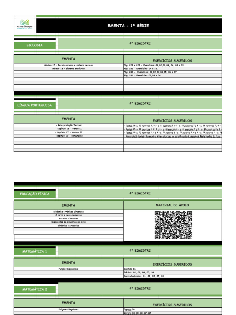 EMENTA P4 2023 4o Bimestrexlsx 1a Serie | PDF