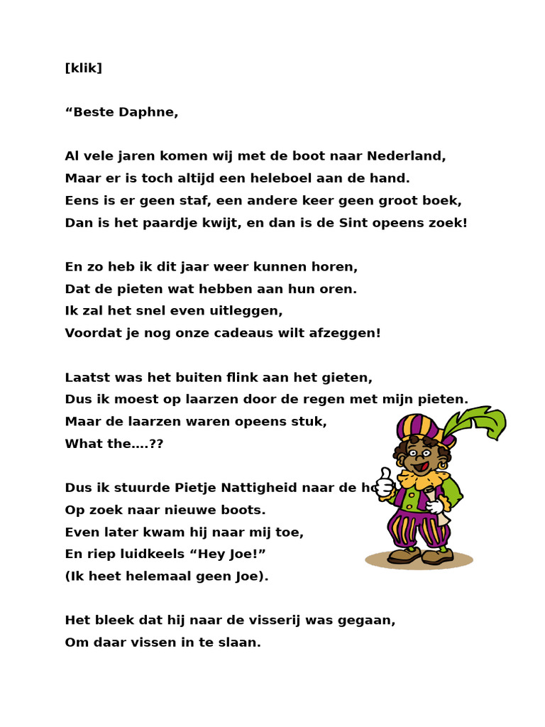 Gedicht Sinterklaas Joosten 2023 | PDF