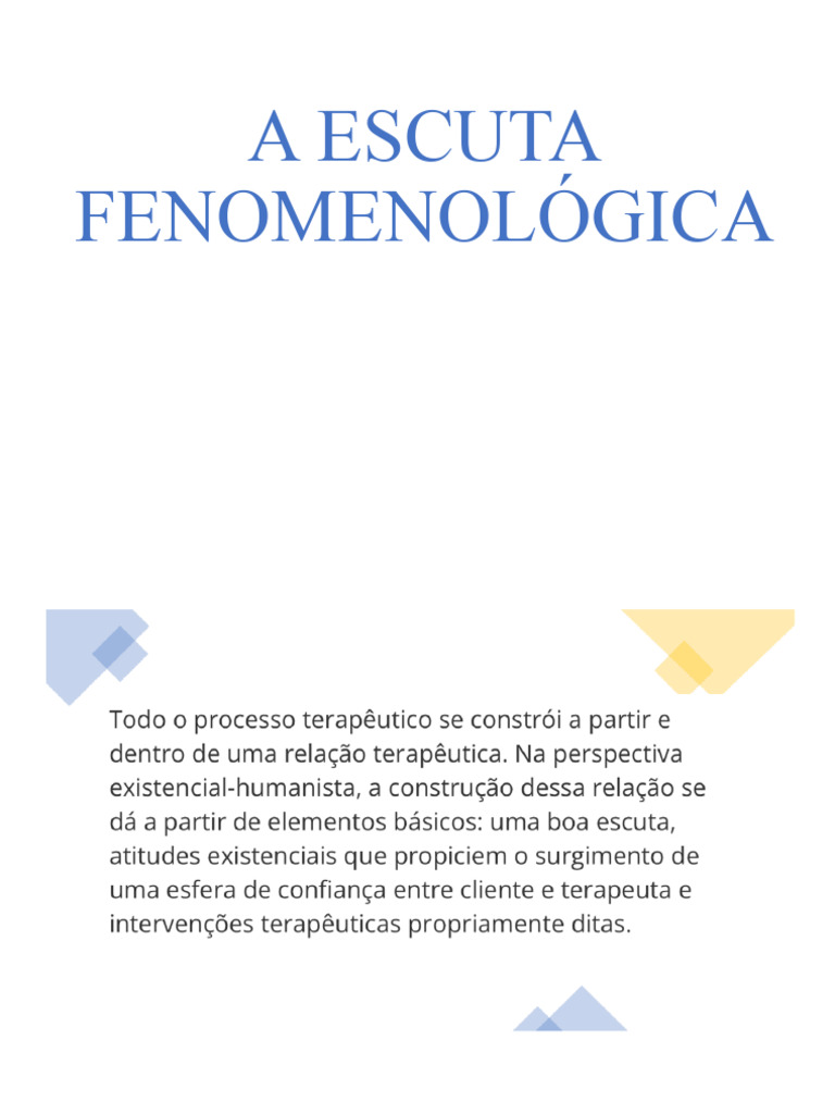 A Escuta Fenomenológica | PDF
