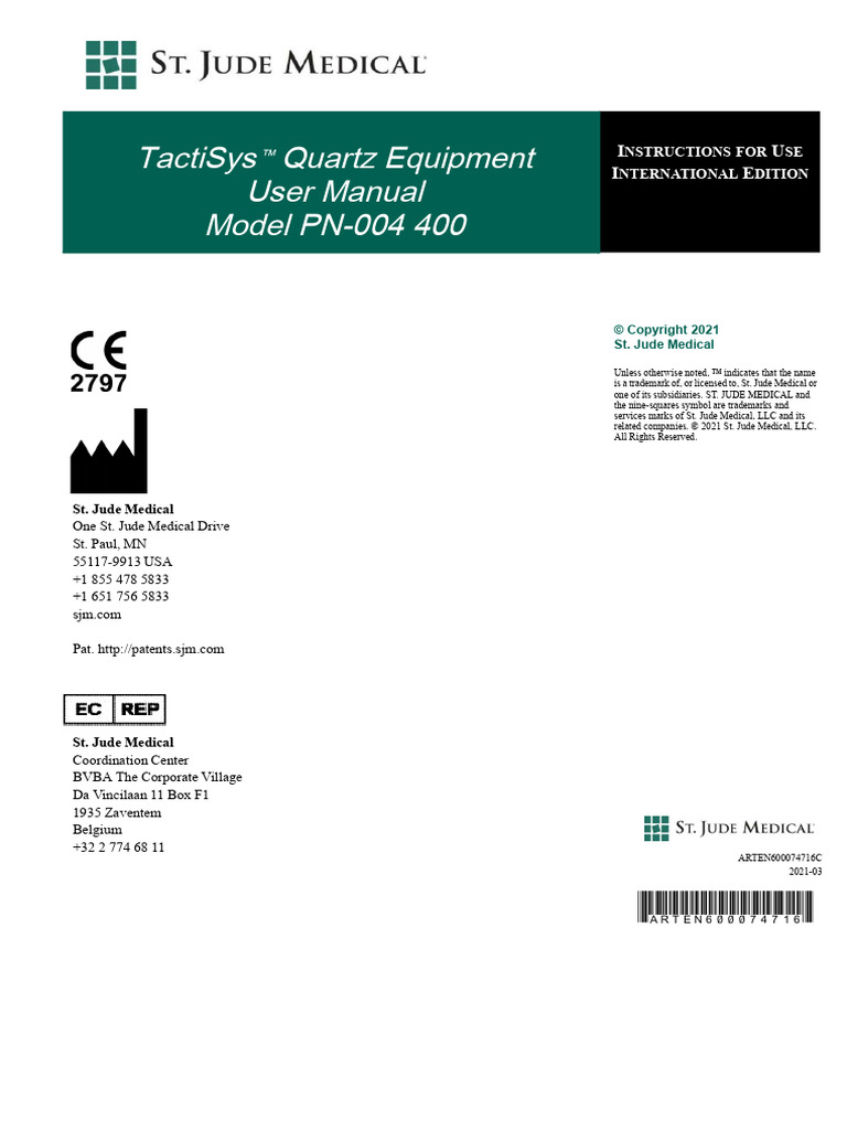 TactiSys Quartz Equipment IFU en | PDF | Hertz | Electromagnetic ...