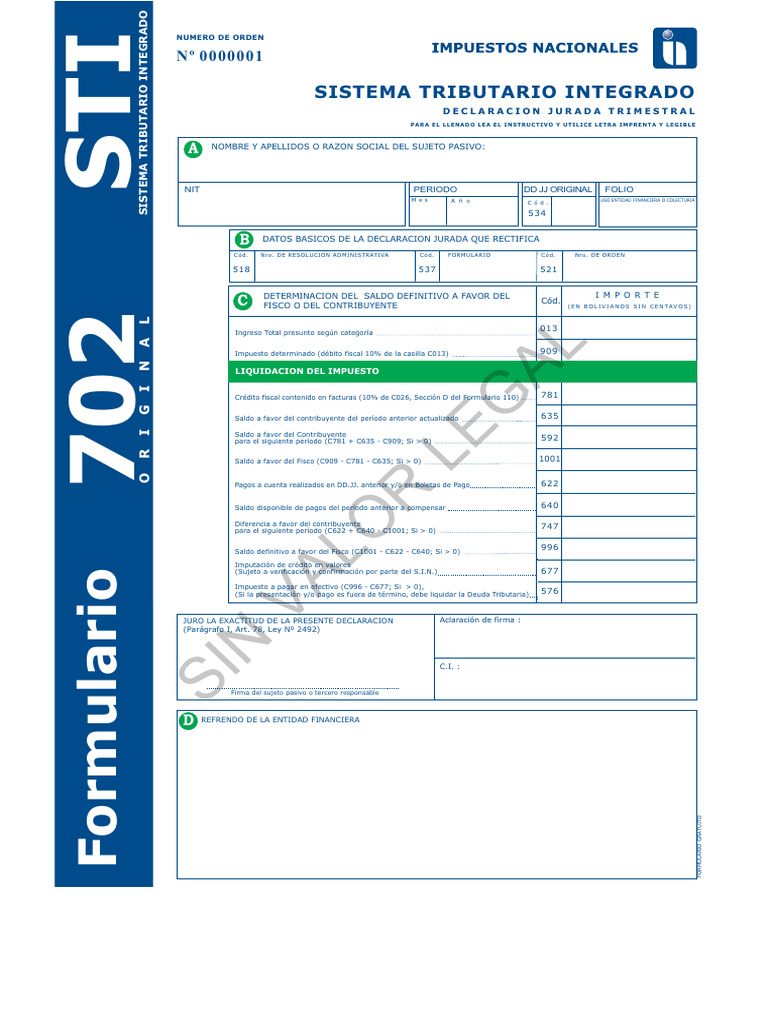 Form 702 | PDF | Impuestos | Dinero