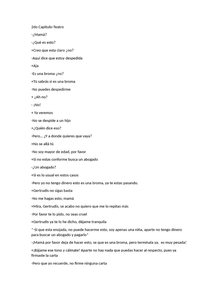 Cap 2 Querido Hjo Estas Despedido-Teatro | PDF