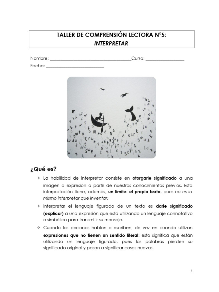 Taller 6. Interpretar Sin Resp | PDF | Metáfora