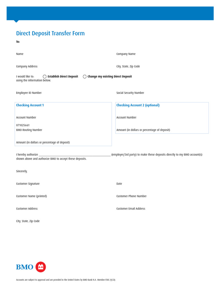 Direct Deposit Signup Form | PDF