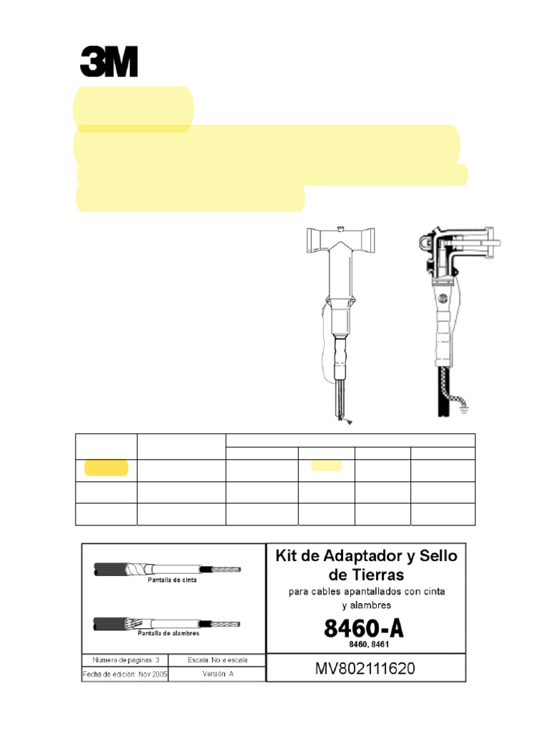 Instructivo 8460 - 8460A - 8461 | PDF | Cable | Ingeniería mecánica