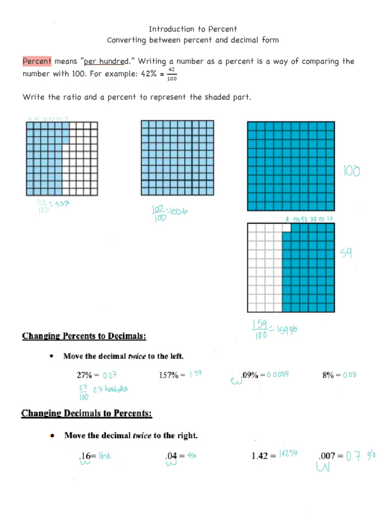 1 Introduction - To - Percent - Notes | PDF