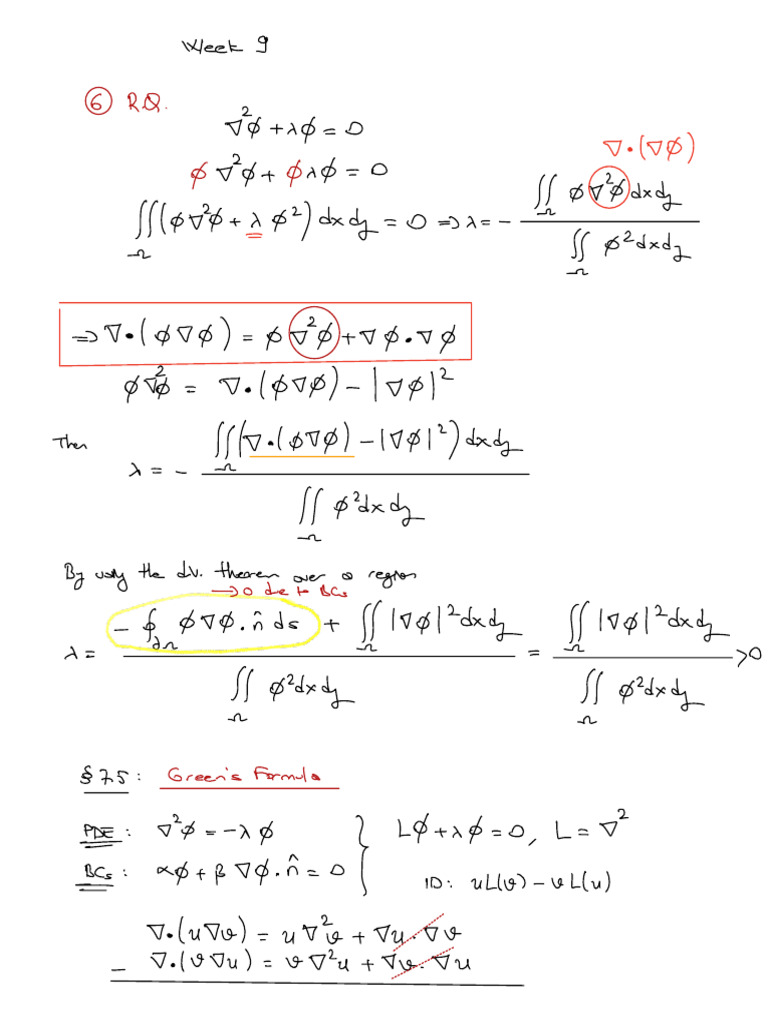 Week 9 | PDF | Partial Differential Equation | Mathematical Objects