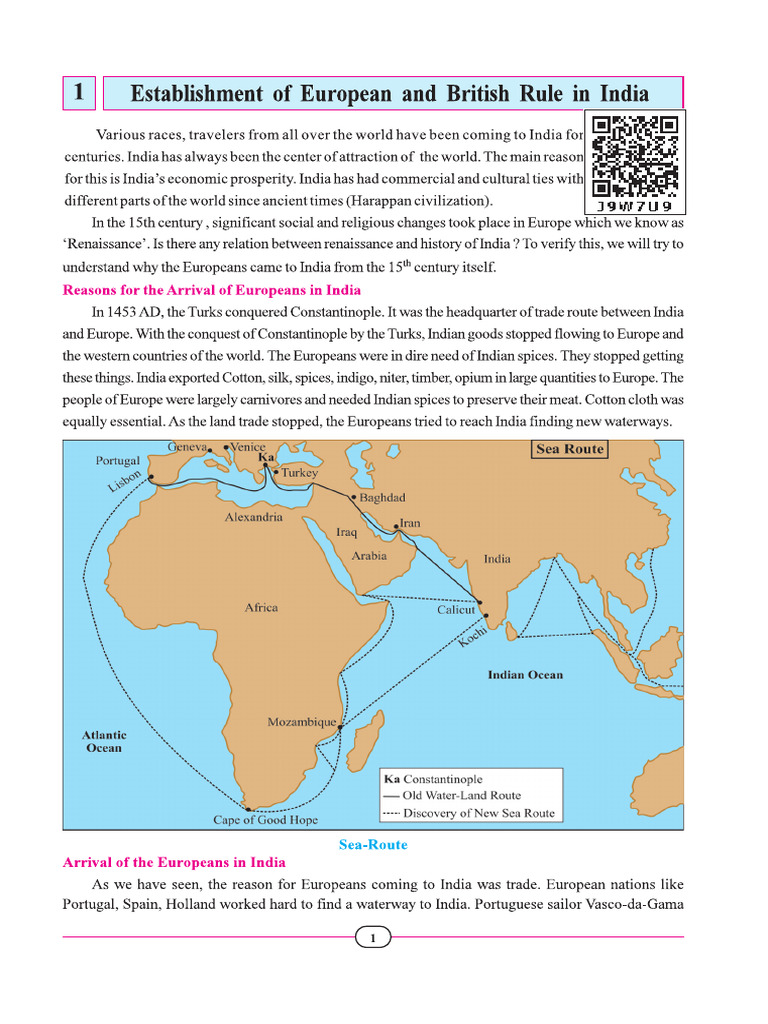 Chapter 1 Establishment of European and British Rule in India | PDF
