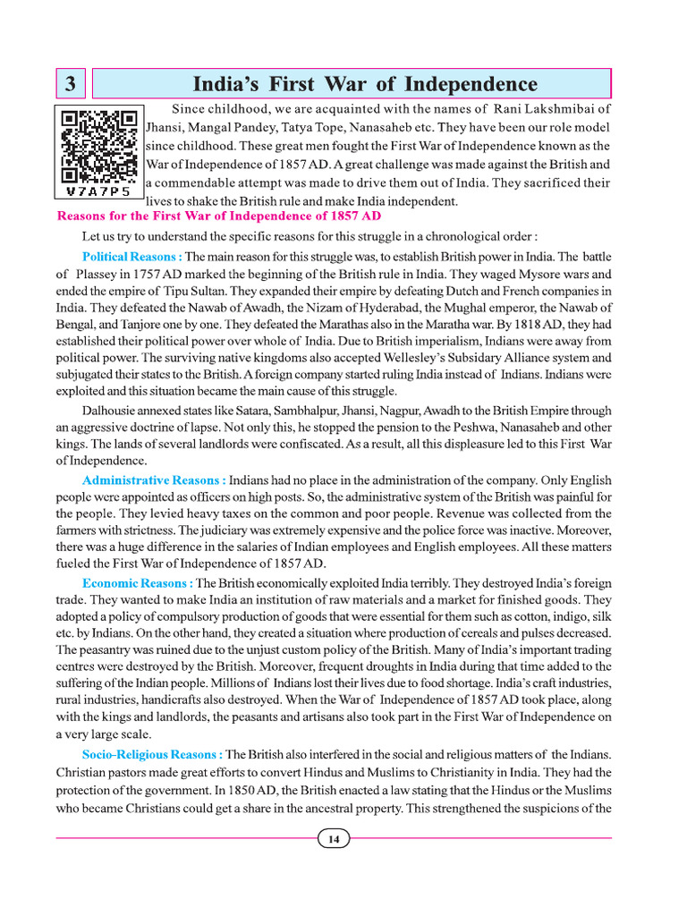 Chapter 3 India's First War of Independence | PDF
