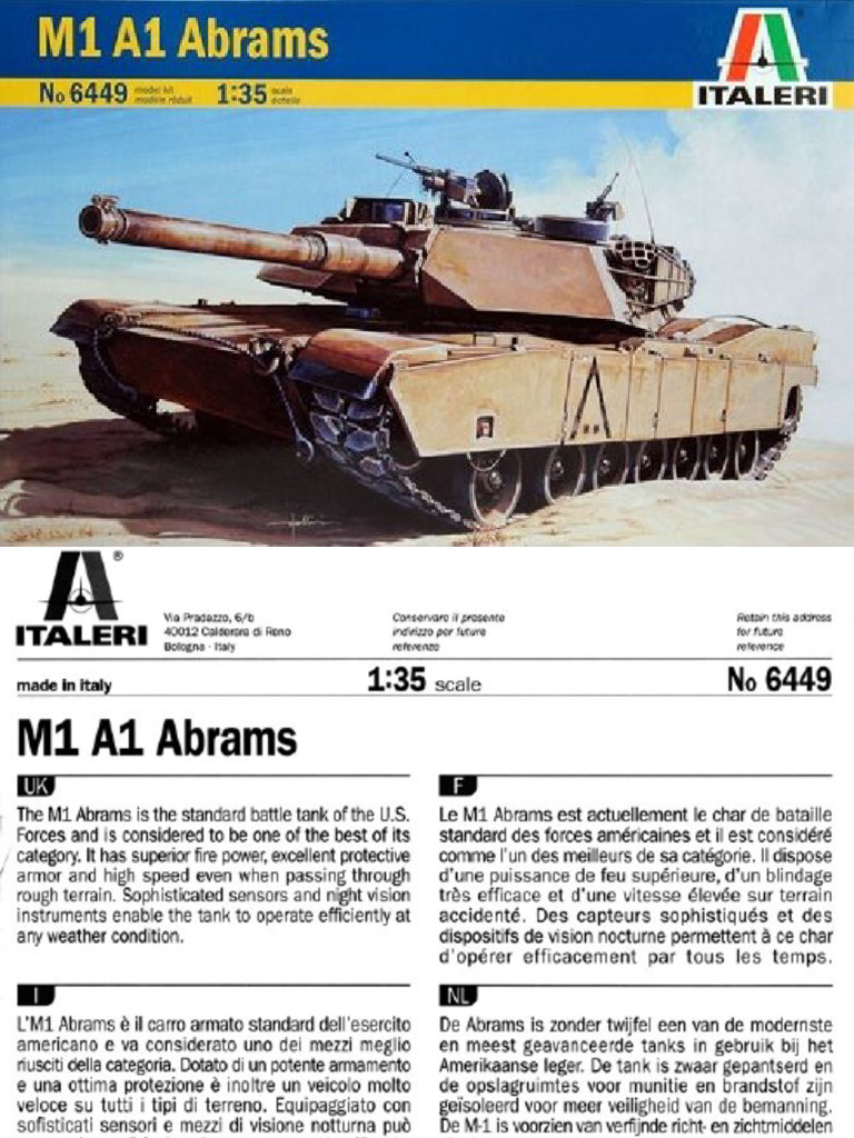 Italeri m1 A1 Abrams No6449 | PDF