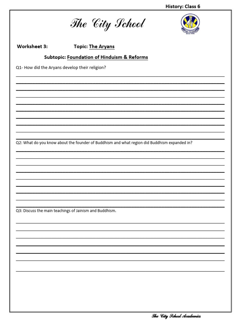 Worksheet 3-Foundation of Hinduism & Reforms | PDF | Eastern Philosophy ...