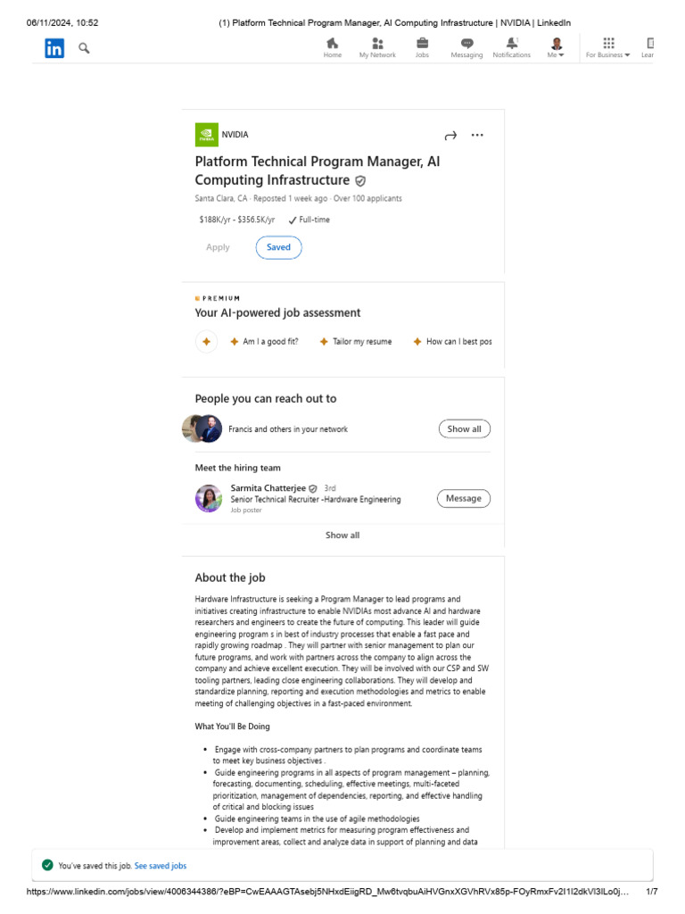 Platform Tech ProgM, AI Computing Infrastructure - NVIDIA - LinkedIn | PDF | Software | Engineering