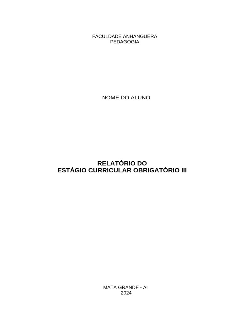 MODELO DE RELATÓRIO (1) | PDF | Pedagogia