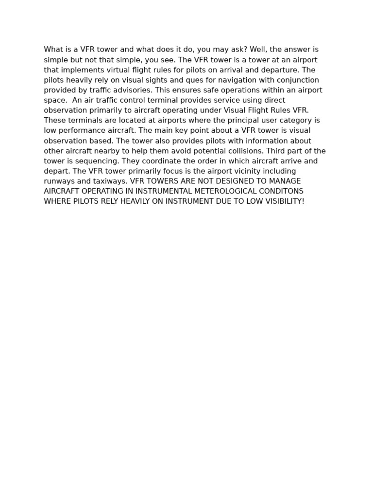Understanding VFR Towers and Their Role | PDF | Computers