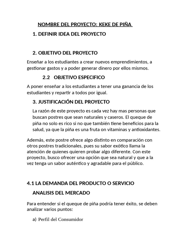 Proyecto de Ept Numero 2 | PDF | Postres | Marketing