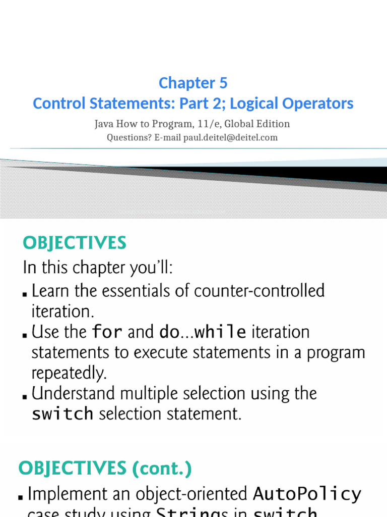 JHTP11 05 | PDF | Boolean Data Type | Control Flow