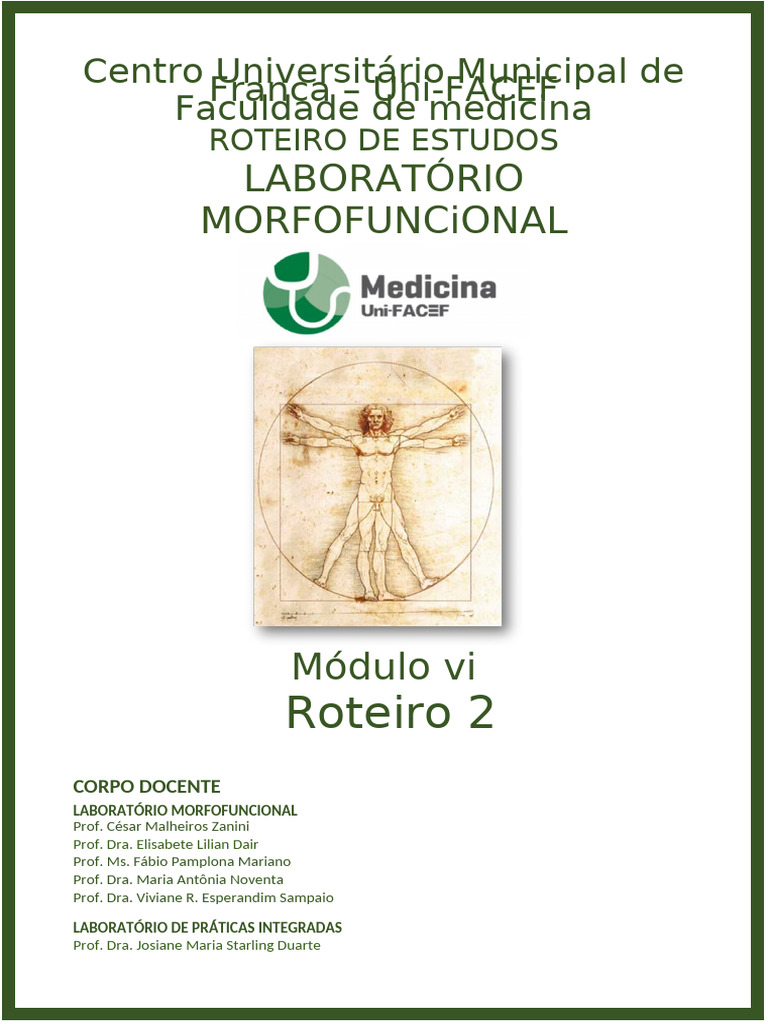 ROTEIRO 2 - MODULO VI | PDF | Anatomia | Tecido macio ROTEIRO 2 - MODULO VI | PDF | Anatomia | Tecido macio
