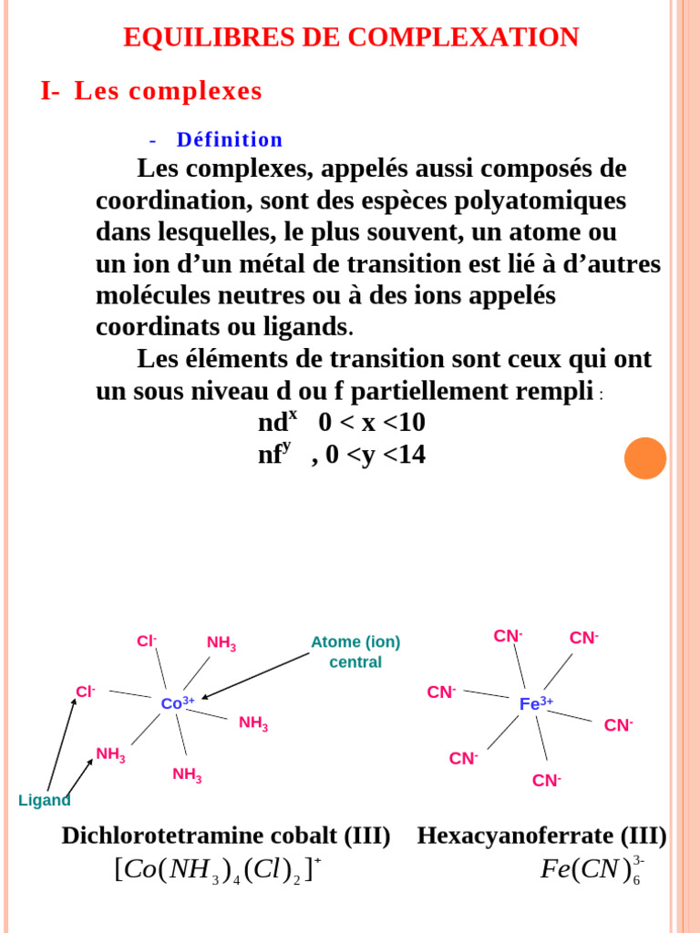 Equilibres de Complexation | PDF | Précipité | Hydroxyde