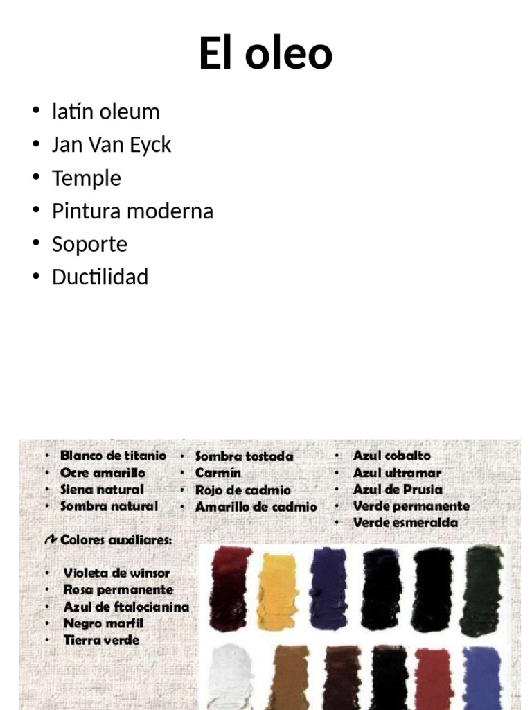 Técnicas y Ventajas del Óleo | PDF | Pintura al óleo | Artes visuales