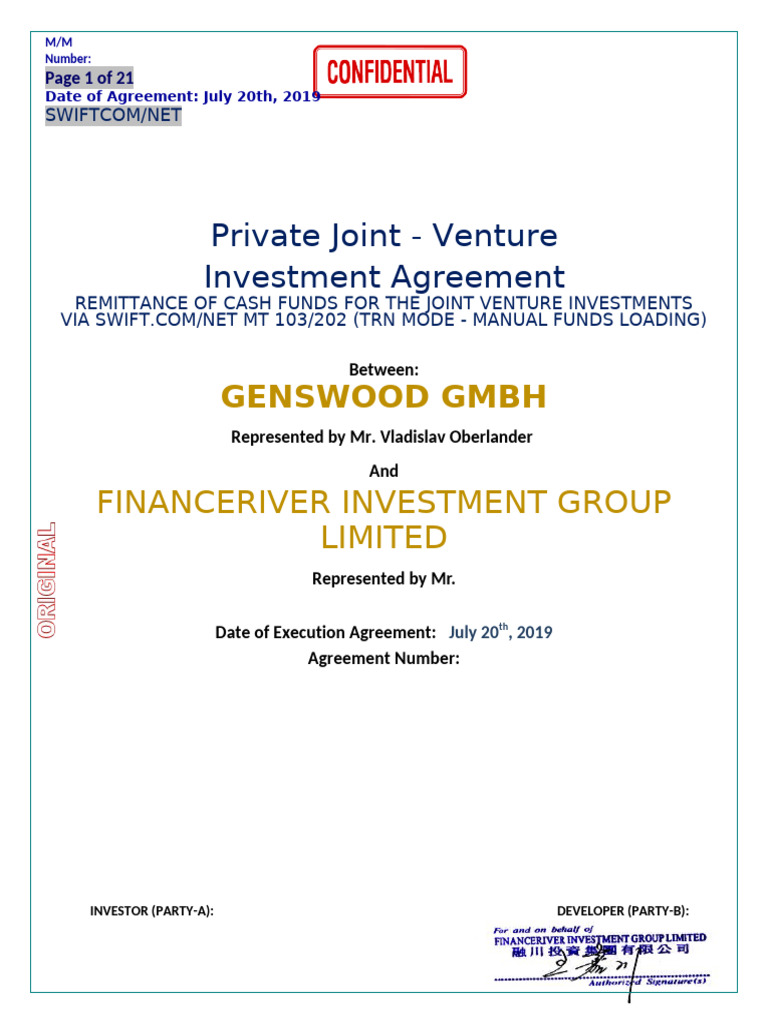 Draft Doa - Genswood GMBH 17-07-2019 | PDF | Banks | Arbitration