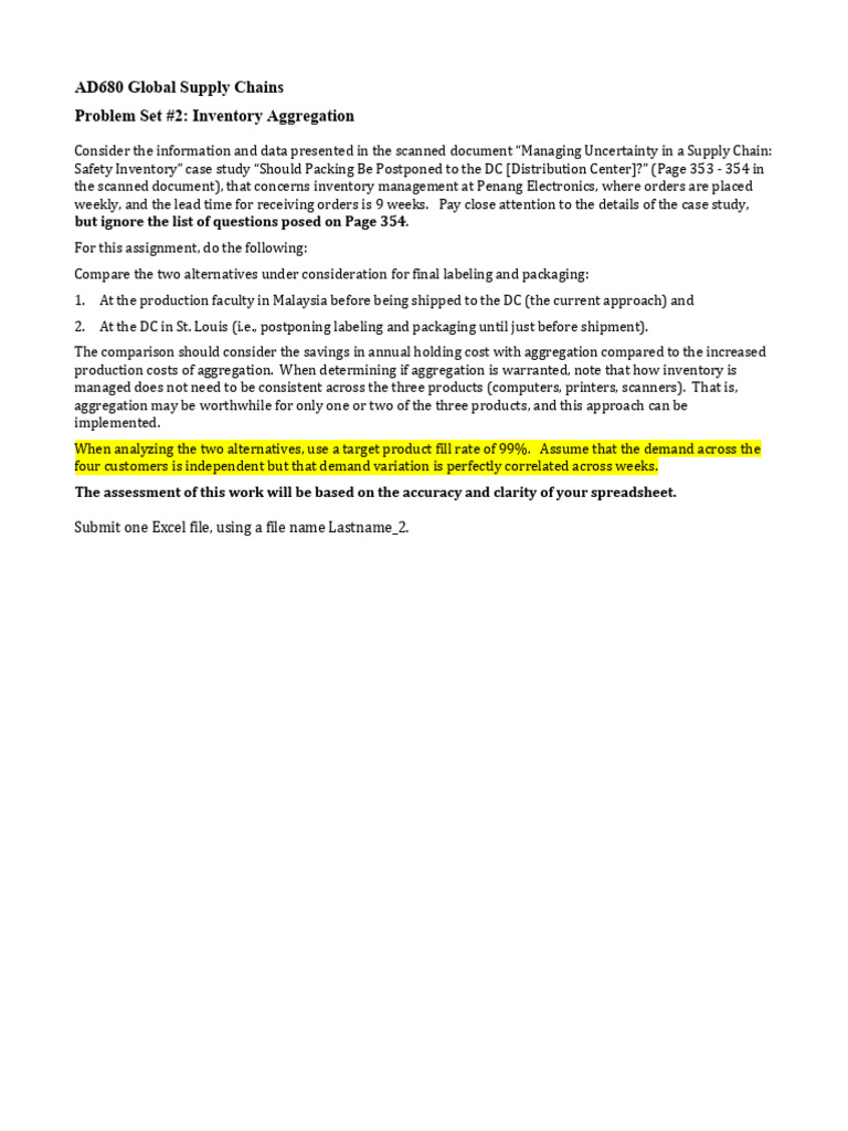 AD680 - PS2 - Inventory Aggregation | PDF | Business