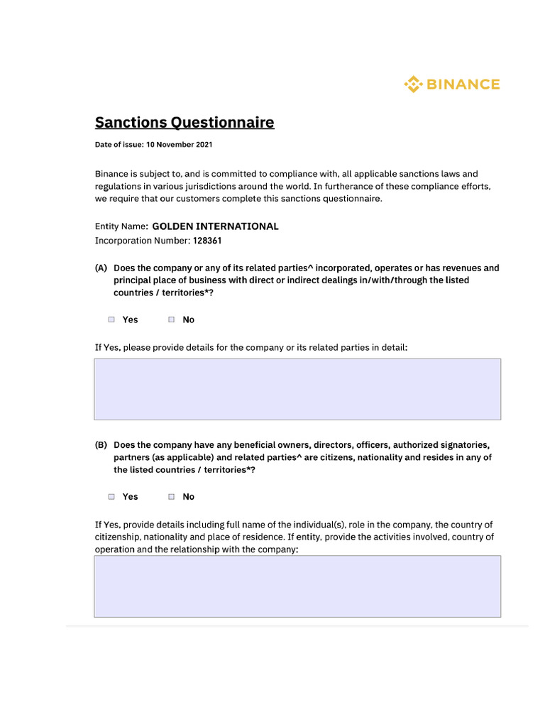Sanction-Questionnaire | PDF