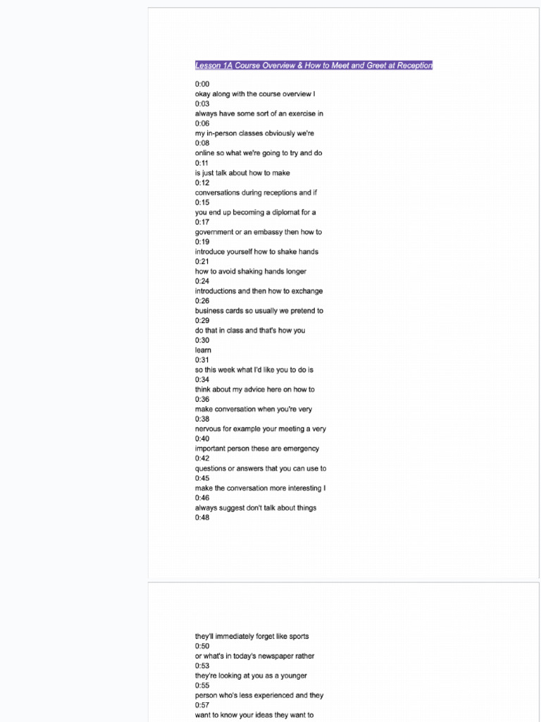 Lesson 1 Transcripts | PDF
