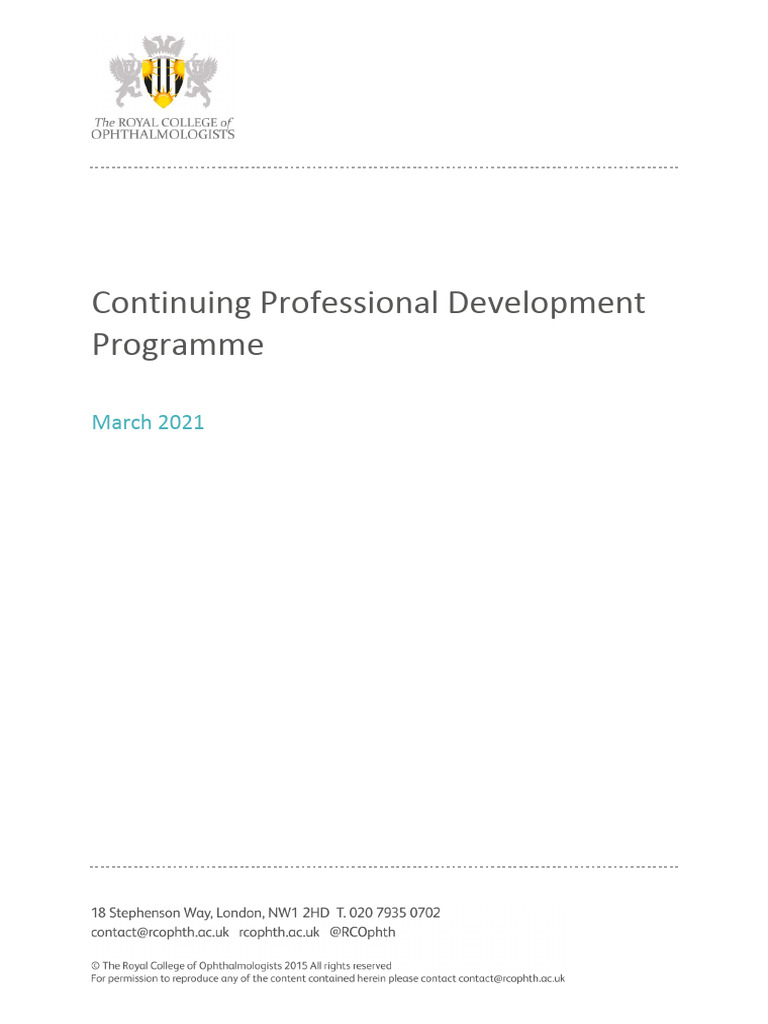 CPD Programme User Manual Mar 21 | PDF | Ophthalmology | Human Eye