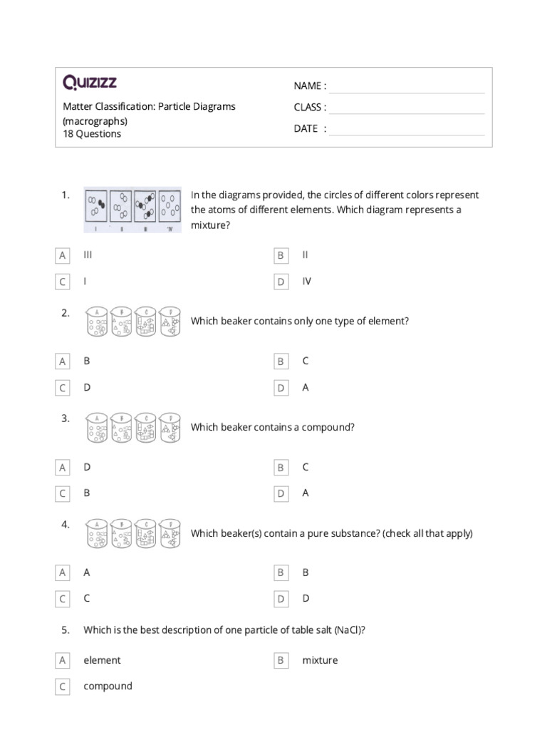 Particle Diagrams: Matter Classification | PDF | Mixture | Chemical ...