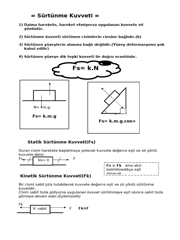 Sürtünme Kuvveti | PDF