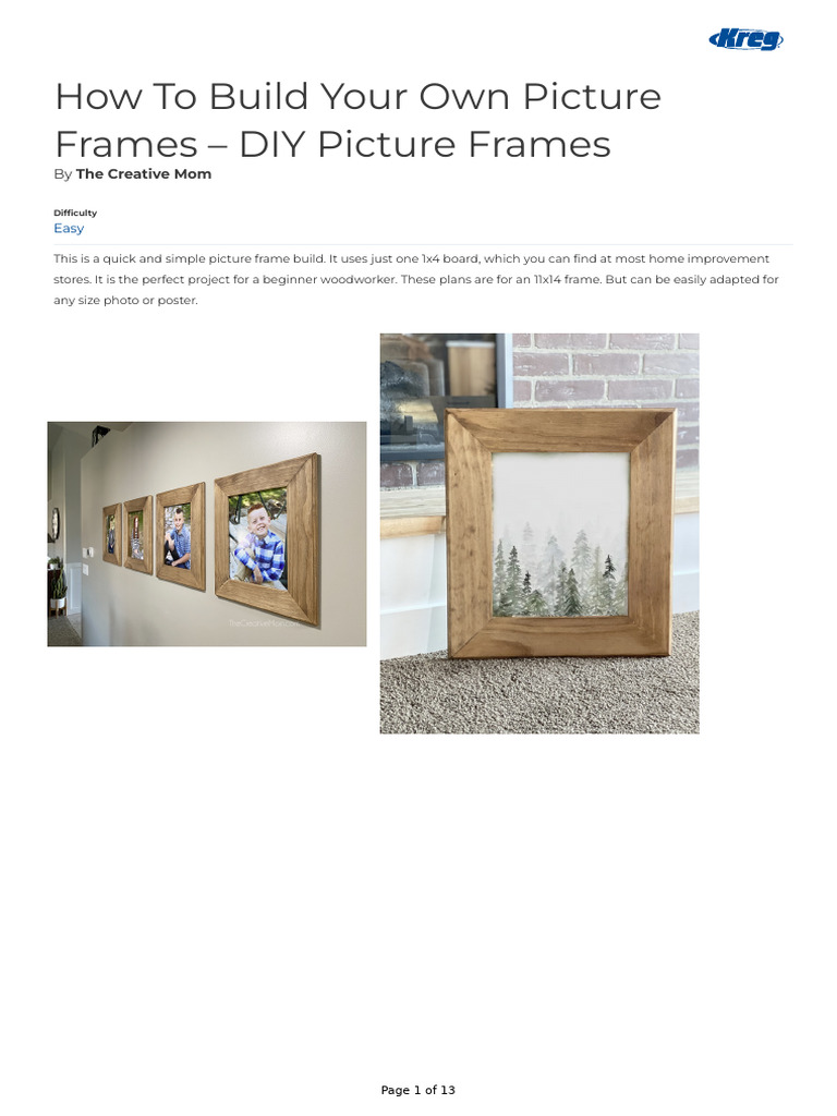 Easy Picture Frames | PDF | Woodworking