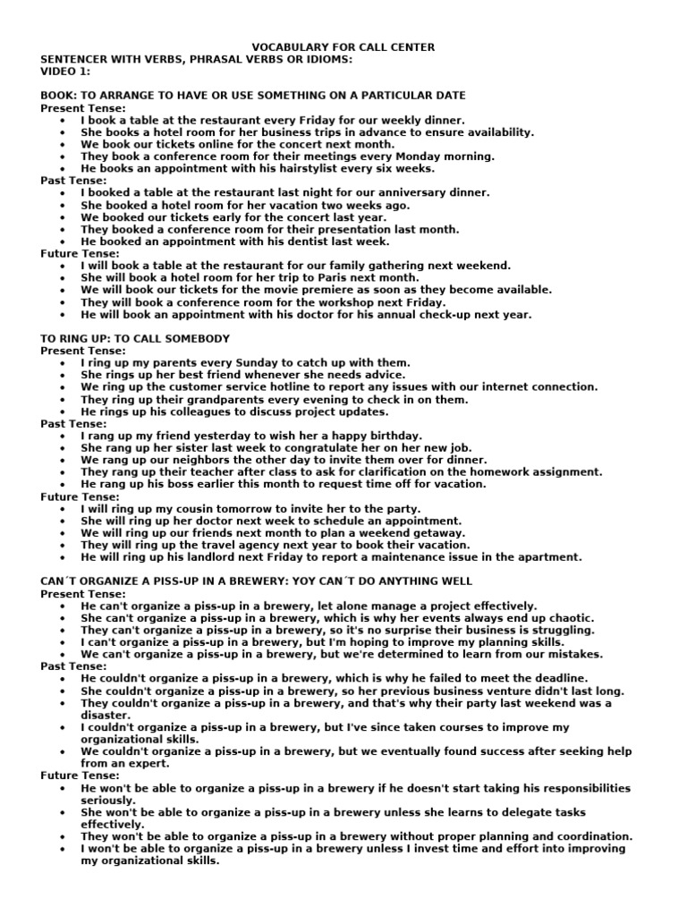 VOCABULARY FOR CALL CENTER | PDF | Loans | Credit Score