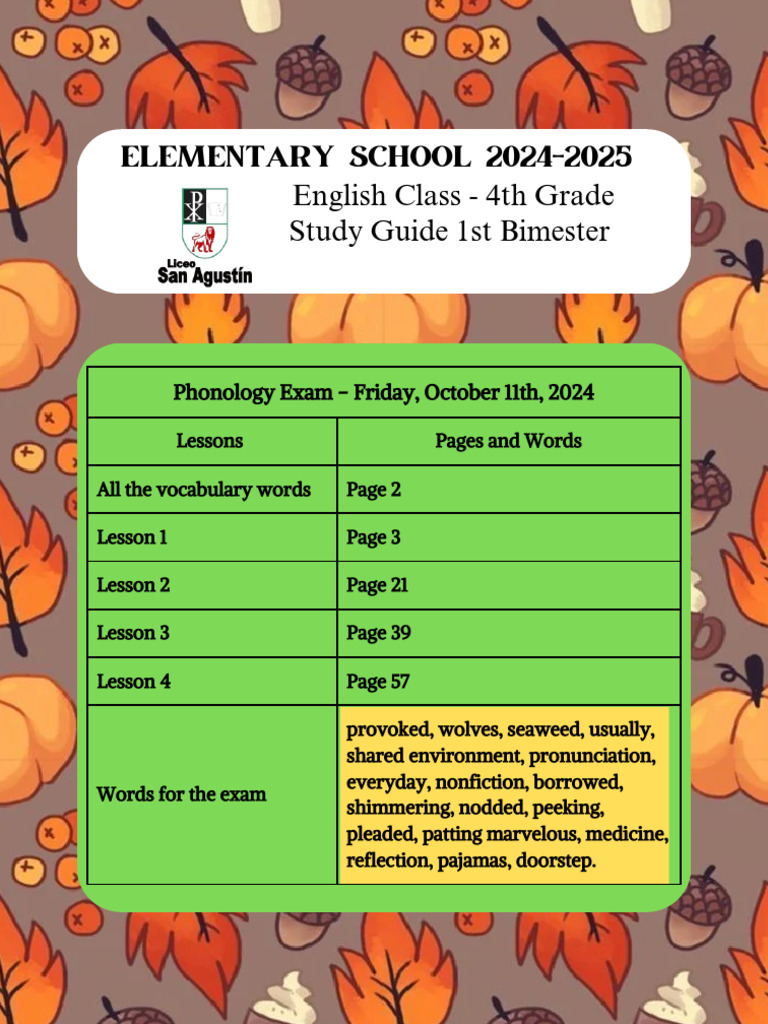 Study Guide 1st Bimester PDF | PDF | English Language | Verb