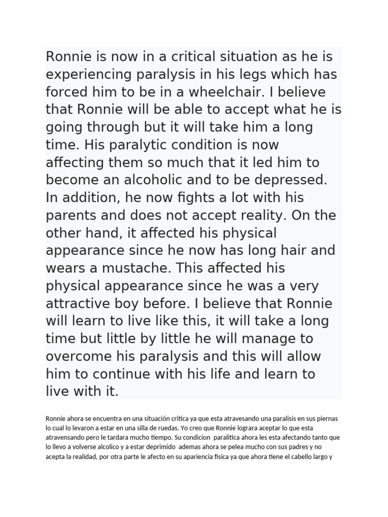 Ingles RONNIE | PDF | Self-Improvement | Wellness