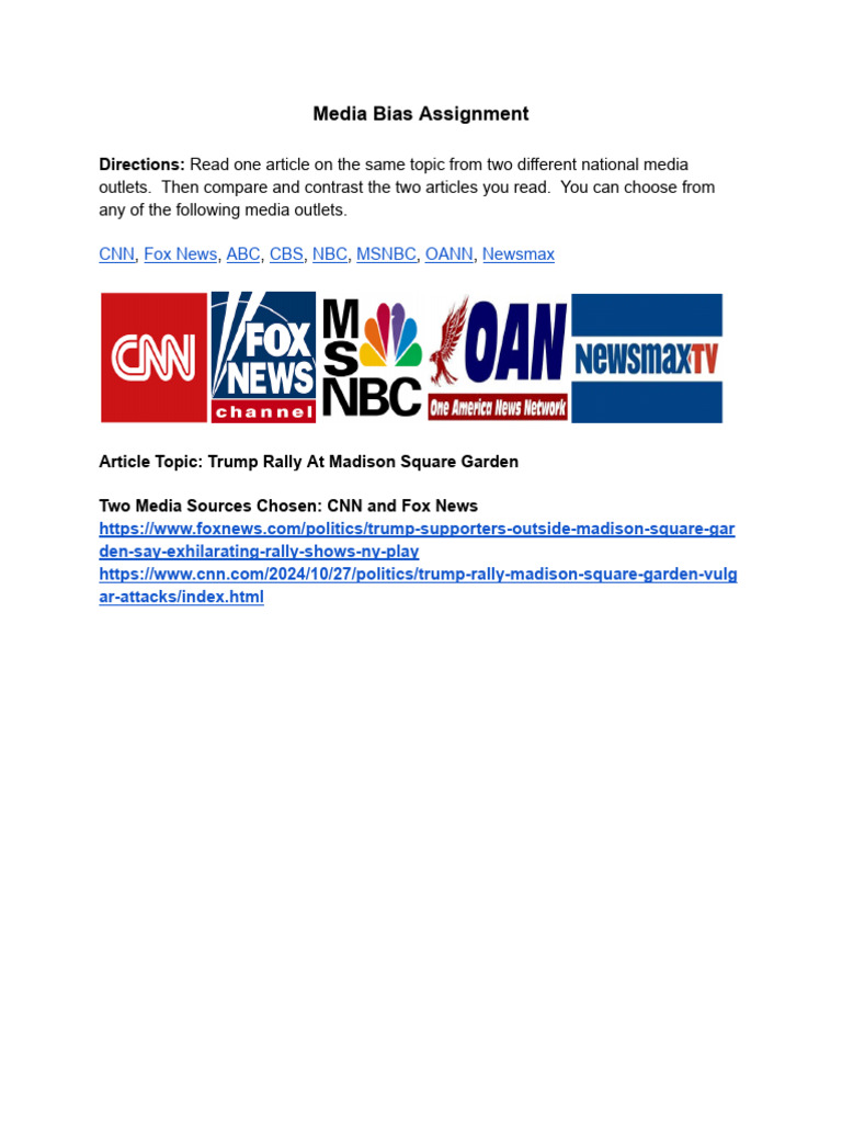 Analyzing Media Bias: Trump Rally Coverage | PDF | Politics | Social Science