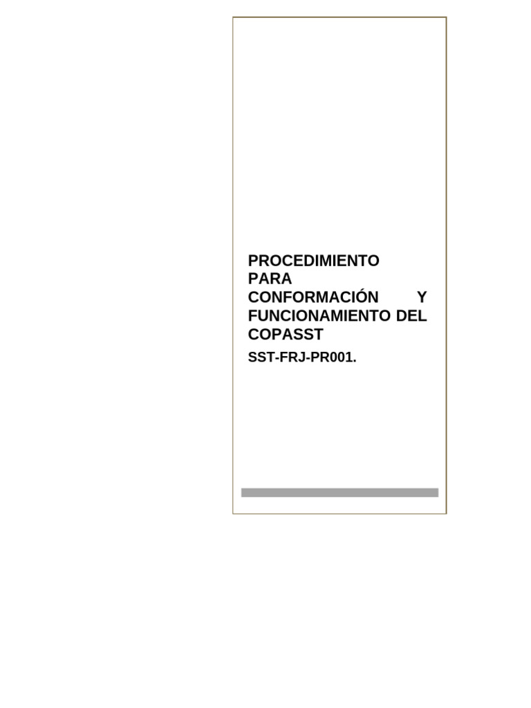 SST-FRJ-PR001 Procedimiento Copasst | PDF | Seguridad y salud ...
