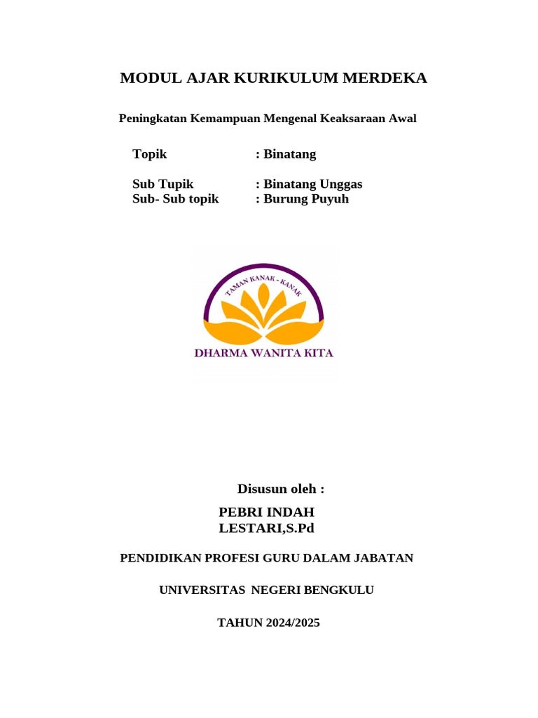 Modul Ajar Burung Puyuh | PDF