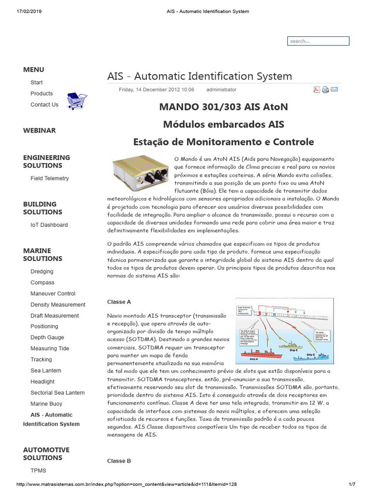 AIS - Automatic Identification System | PDF | Informática
