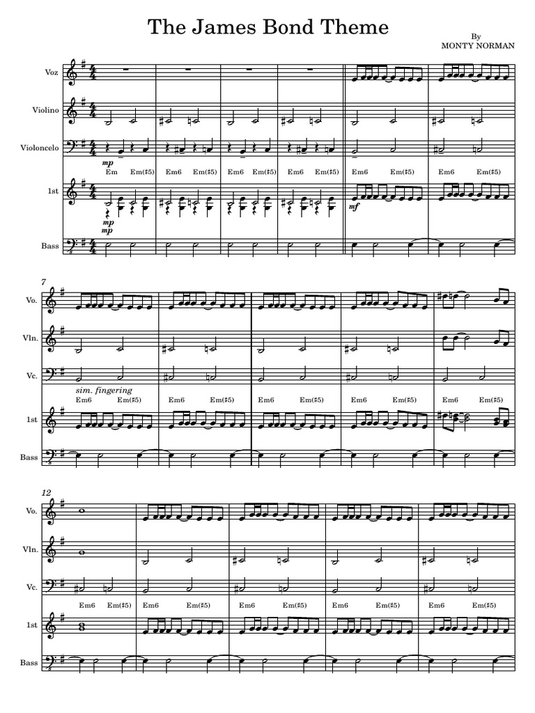 James Bond 007 Theme All Parts | PDF
