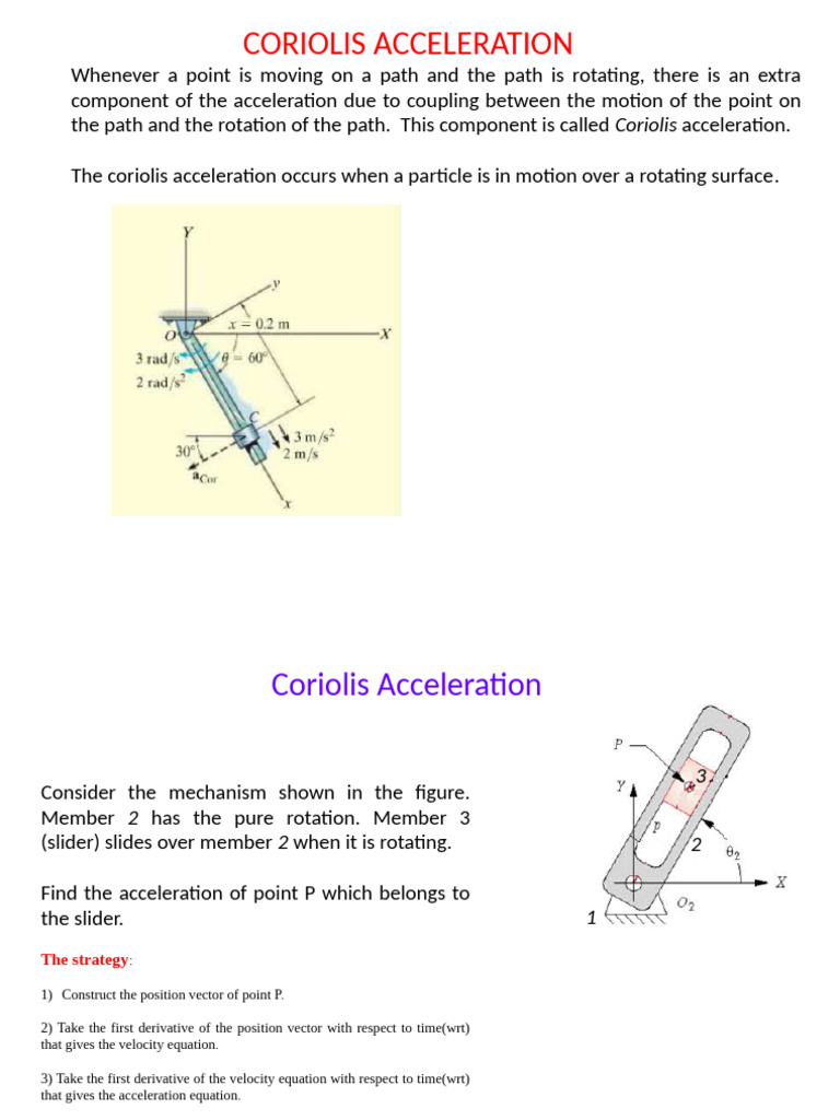Coriolis Acceleration | PDF | Acceleration | Velocity