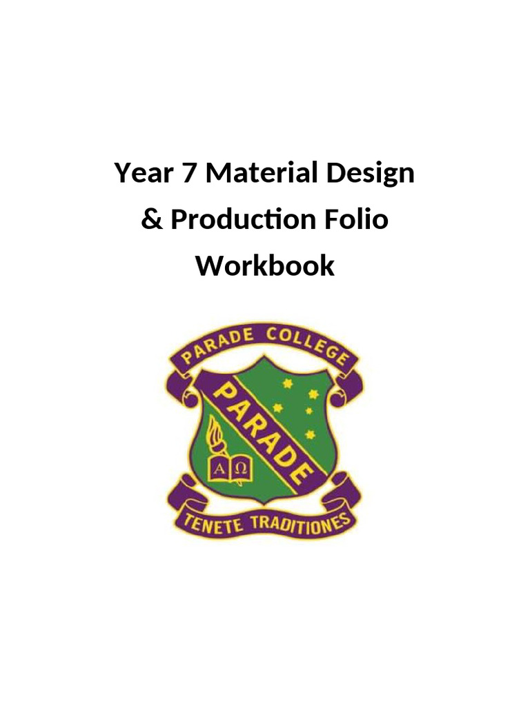 Year 7 Design Folio Workbook - CSE | PDF | Candle | Cognition