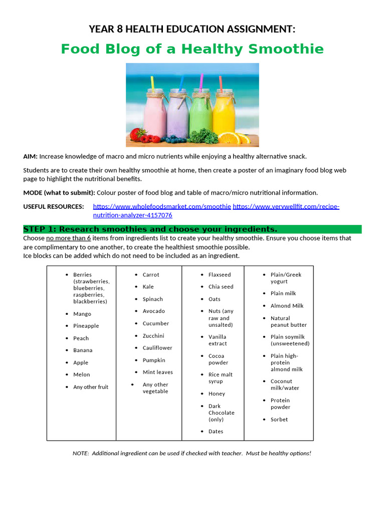 Nutrition Assignment | PDF | Nutrients | Nutrition